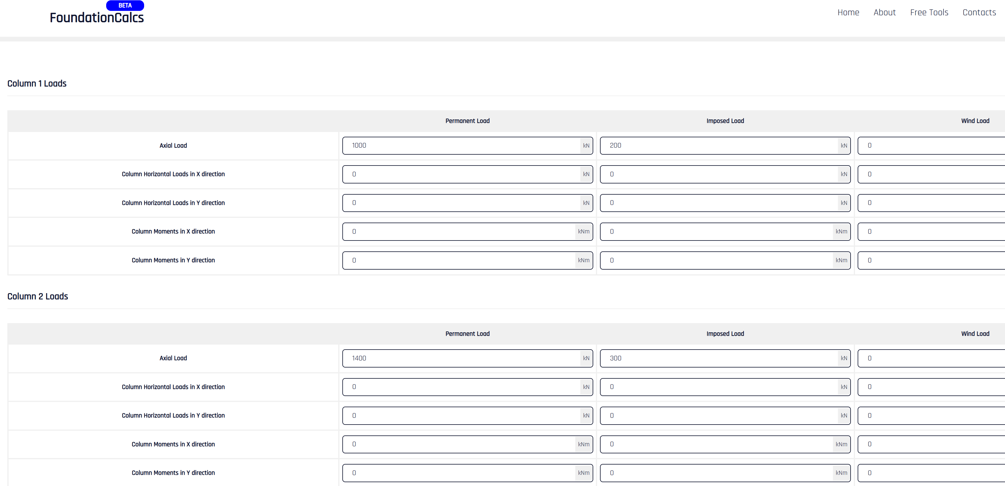 Combined Pad Foundation Calculator - FoundationCalcs